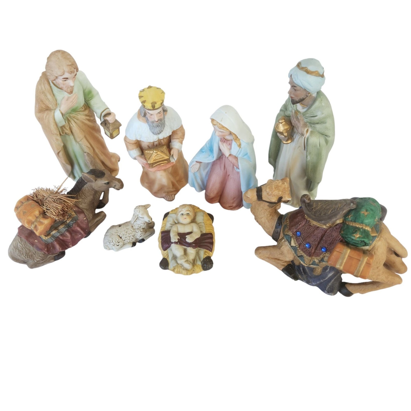 Homco 5603 Christmas Nativity Set Home Interiors 8 Piece Bisque ...