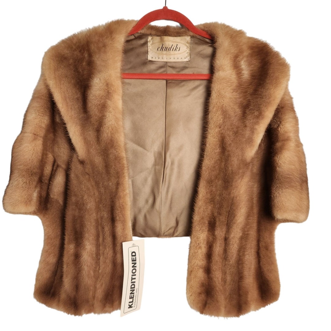 Mob Wife Genuine Mink Fur Stole With Pockets Chudik's of Birmingham ...