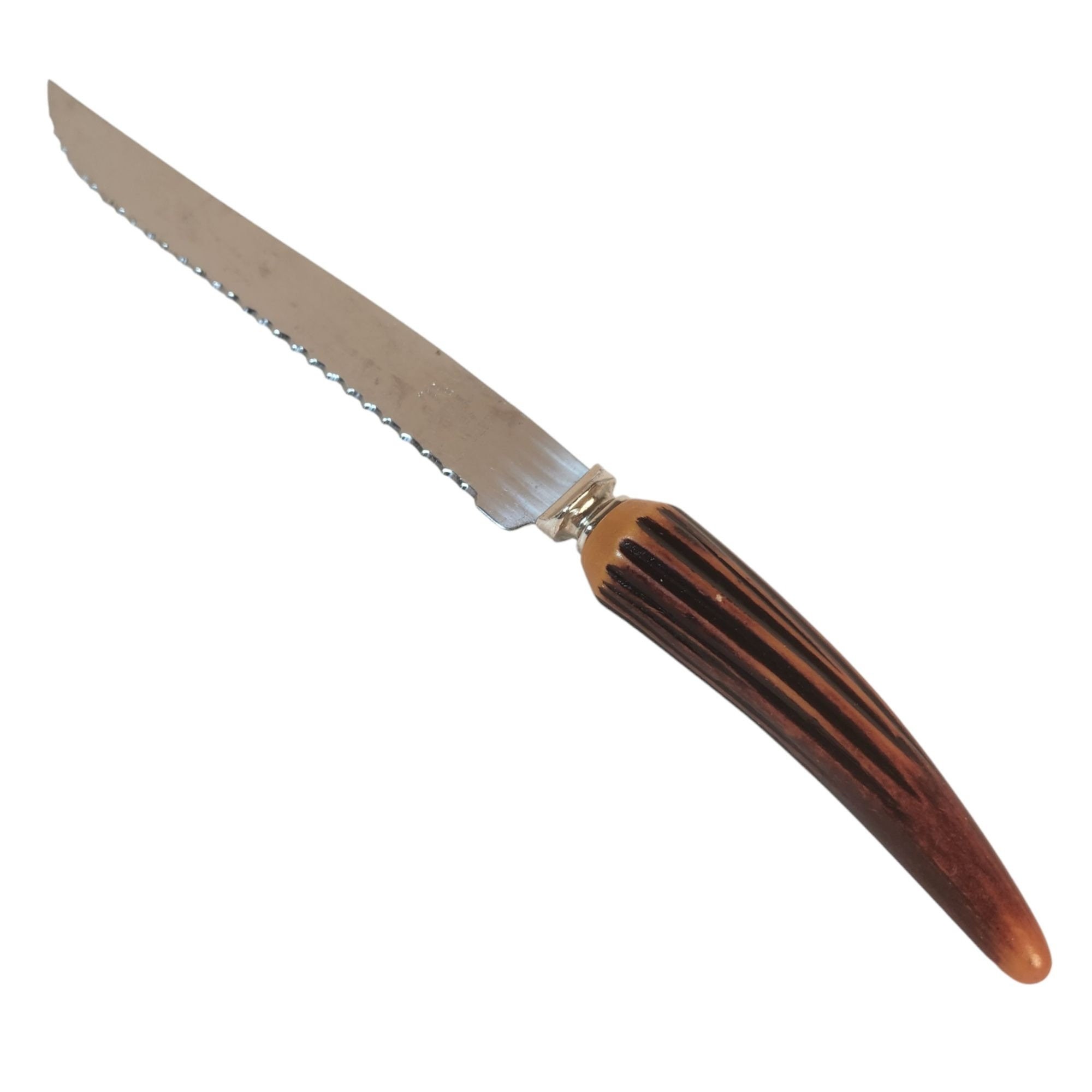 Bakelite Stag Horn Antler Handle Serrated Carving Knife 1960s Regal ...