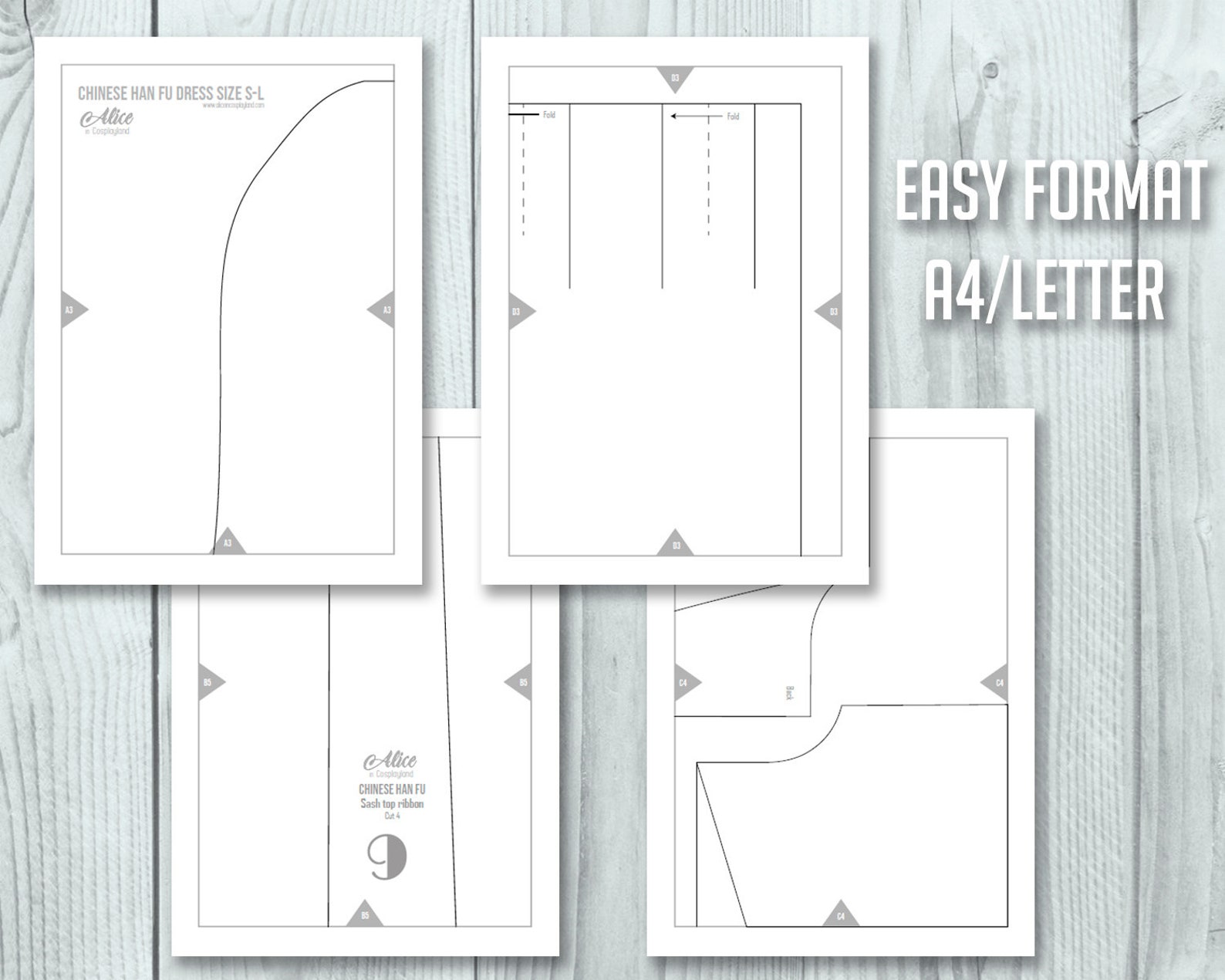 Han Fu Dress Sewing Pattern - Traditional Chinese Costume Cosplay ...