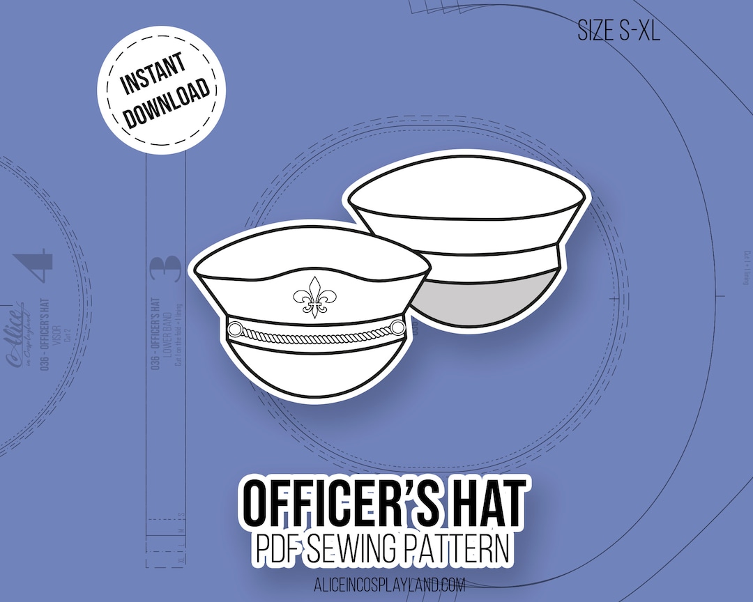 Officer's Hat Cosplay Sewing Pattern - Etsy