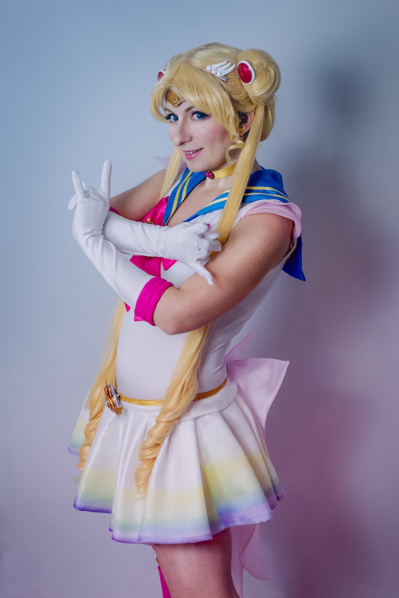 Magical Girl Bodysuit and Skirt With Sailor Collar and Bows - Open ...