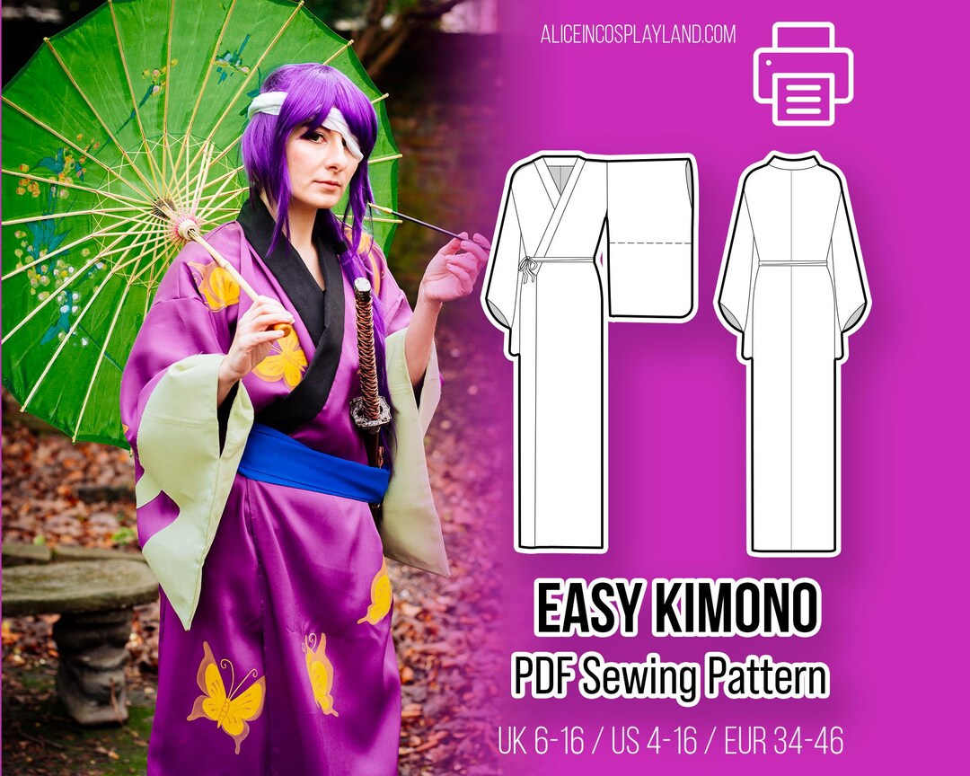 Easy Kimono PDF Sewing Pattern - Etsy