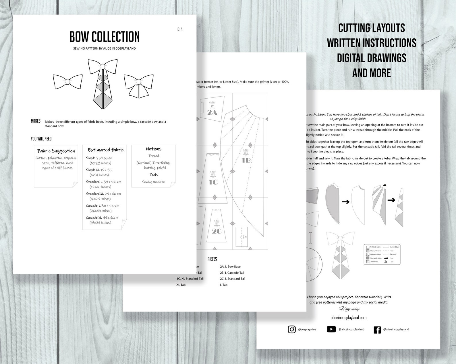 Bow Bundle. Simple Bow Cascade Bow and Standard Bow Sewing - Etsy