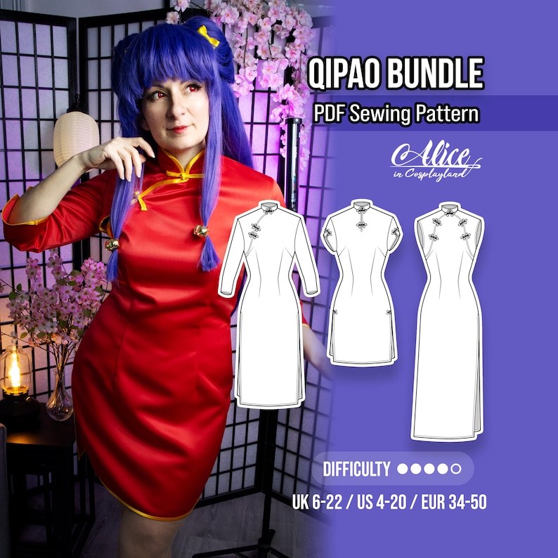 Qipao Bundle Sewing Pattern - Etsy