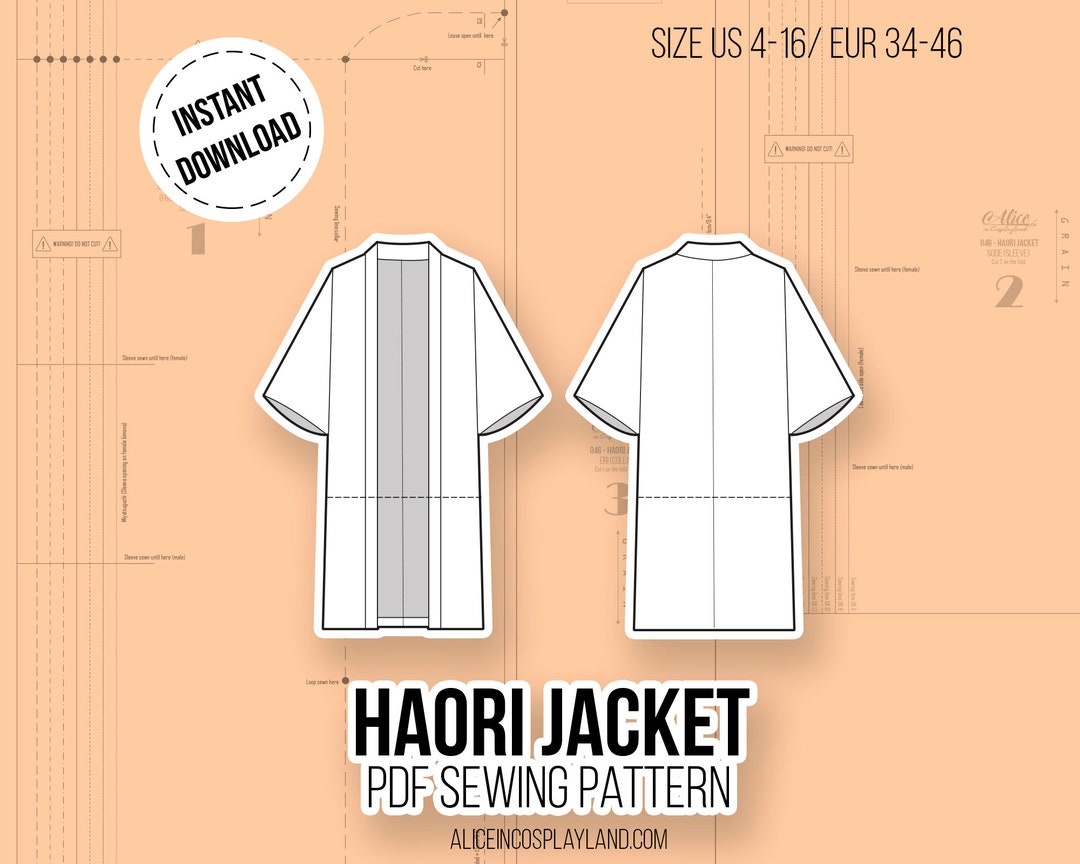 Haori and Nagabaori Jacket for Kimono Sewing Pattern - Etsy