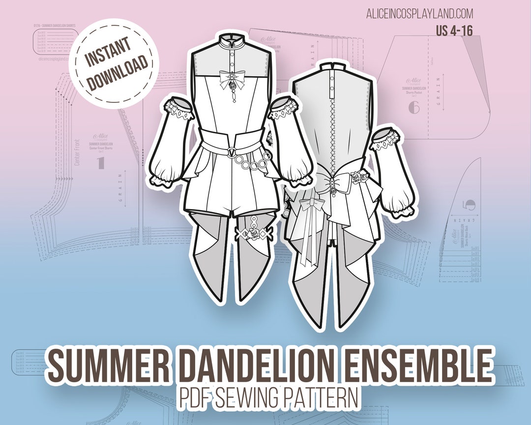 Summer Dandelion Cosplay Sewing Pattern Ensemble - Etsy