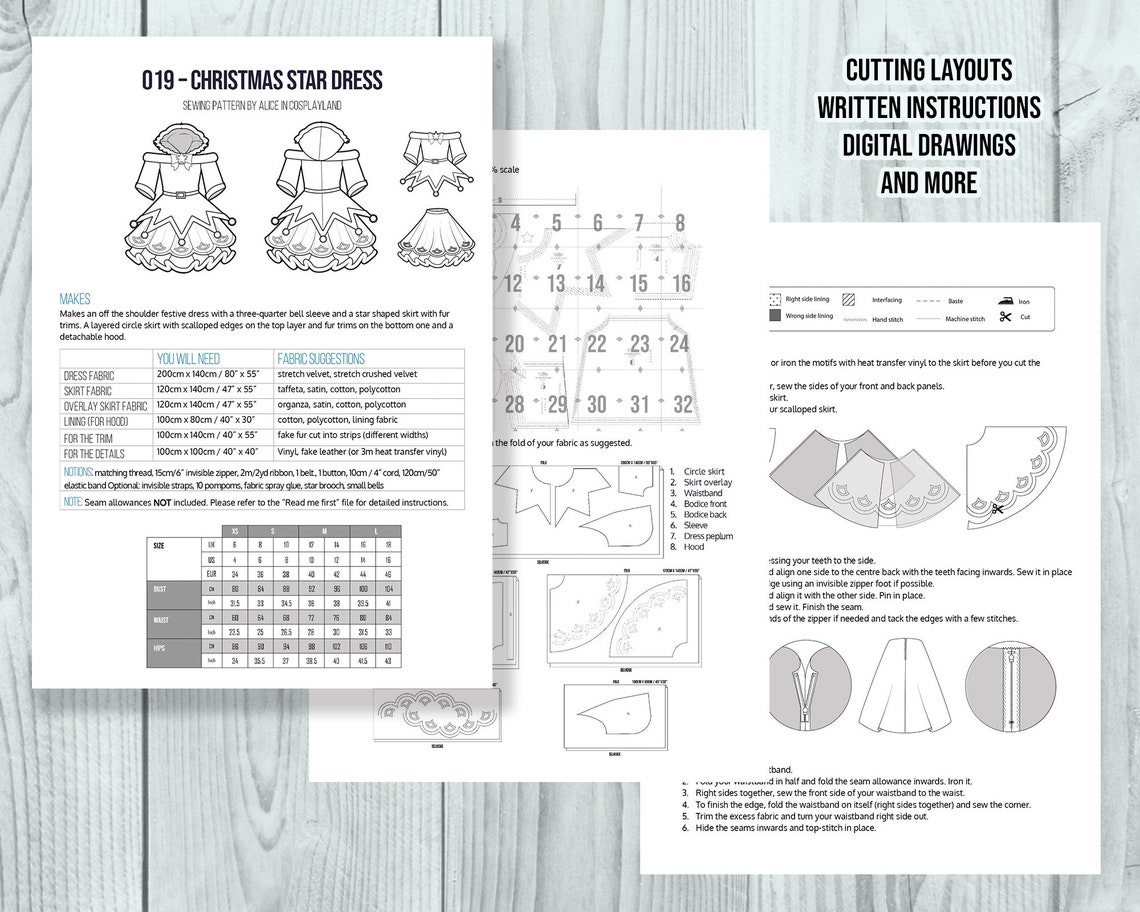 Christmas Star Dress Sewing Pattern - Etsy