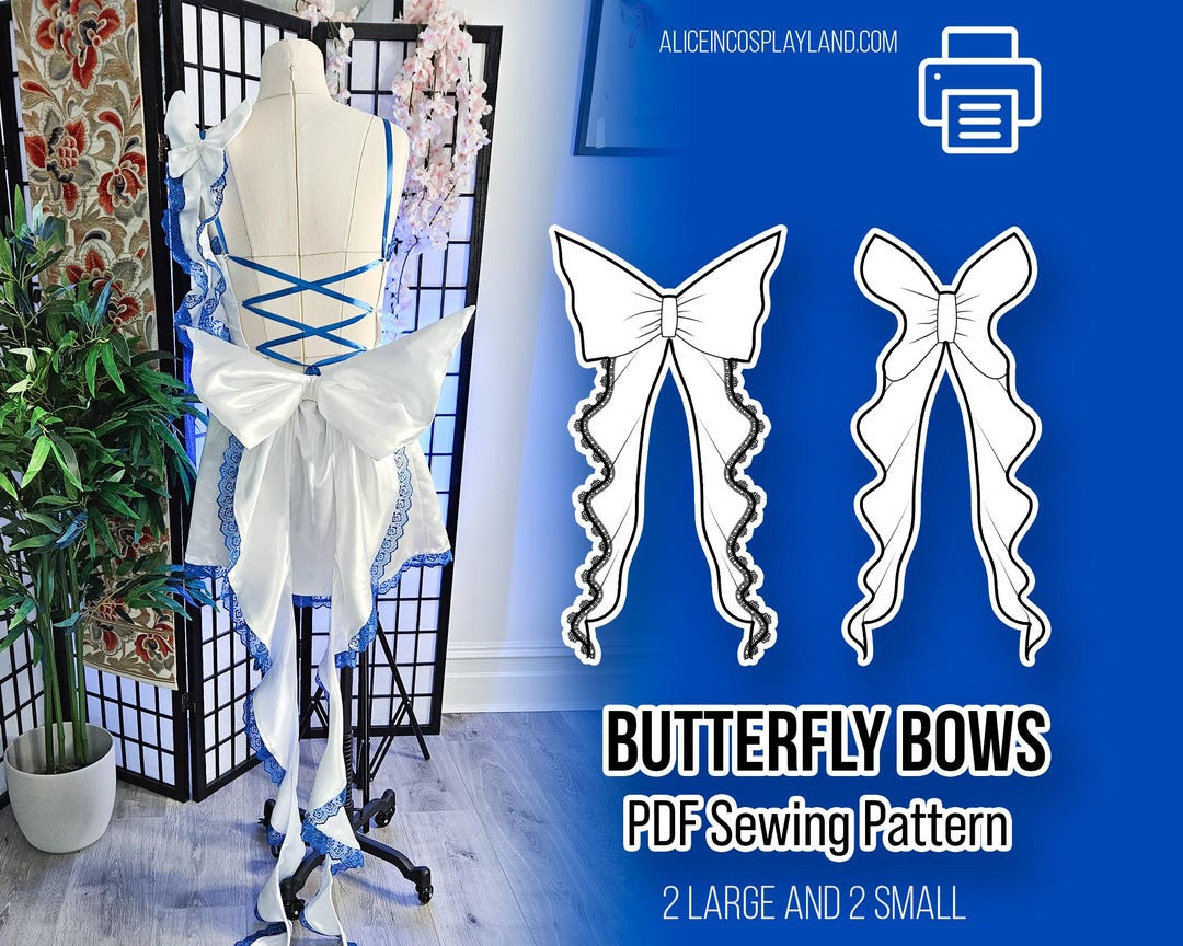 Butterfly Bows PDF Sewing Pattern - Etsy