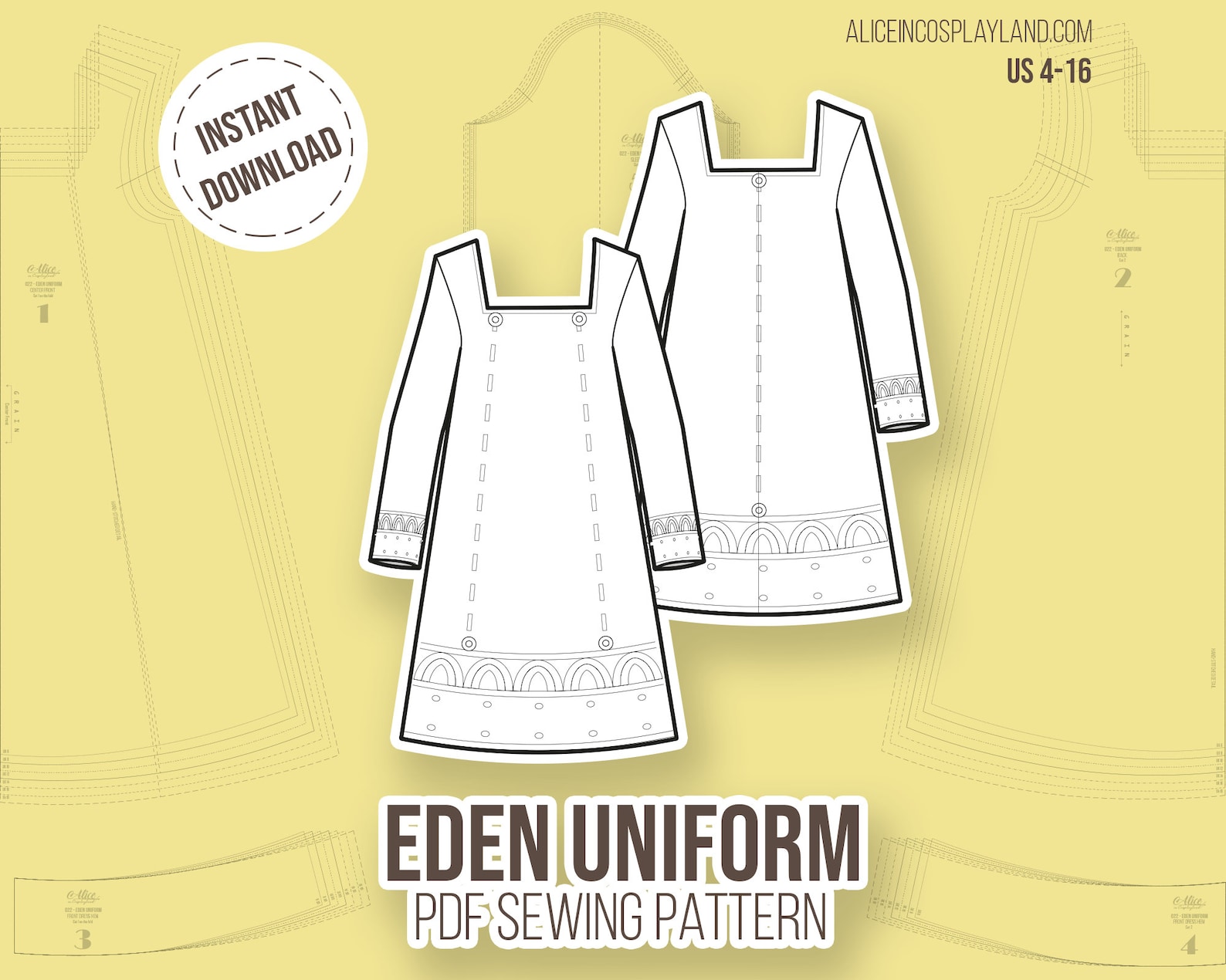 Eden Uniform Anya Cosplay Sewing Pattern - Etsy