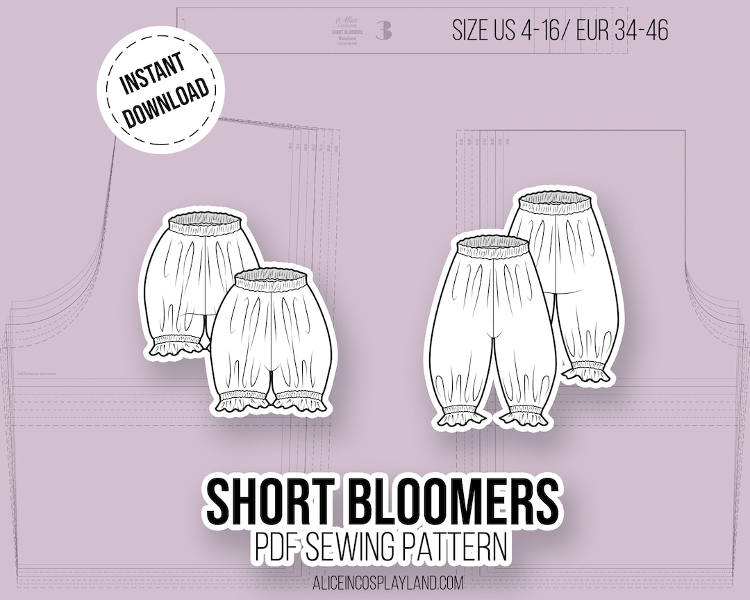 Elasticated Short Bloomers Sewing Pattern - Etsy