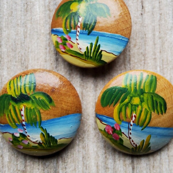 Painted Wood Buttons - Etsy