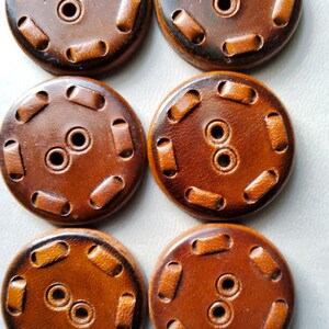 Vintage Set of Eight Large Leather Buttons. - Etsy