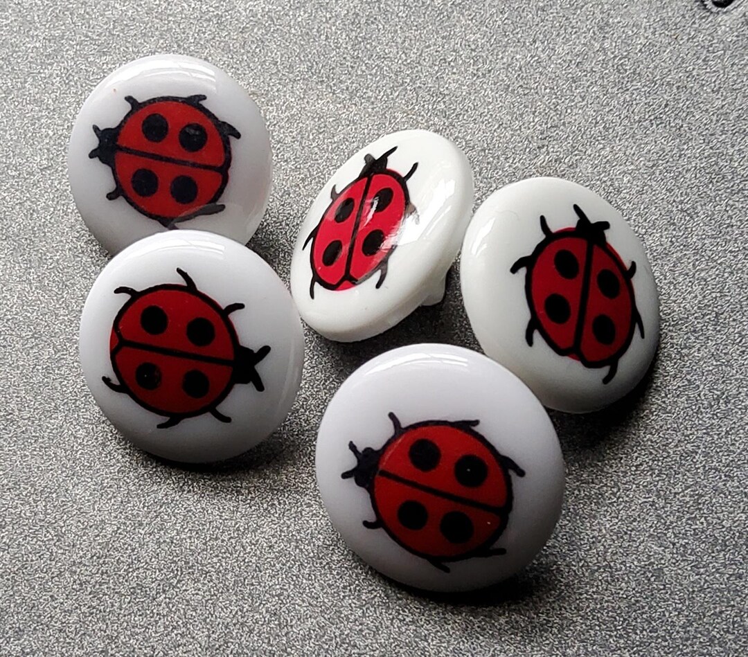 Set of Five Plastic Ladybird Buttons. - Etsy