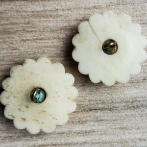 Vintage Pair of Early 1900's Carved Bone Buttons. - Etsy
