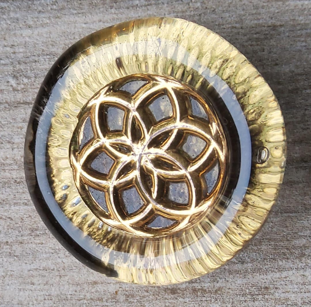 Vintage Large Bimini Style Glass Button. - Etsy