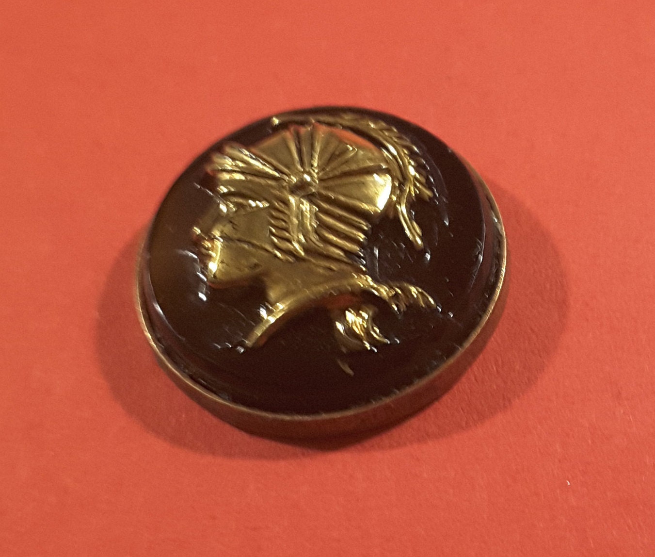 Vintage Button With Glass Cabochon of Roman Guard. - Etsy