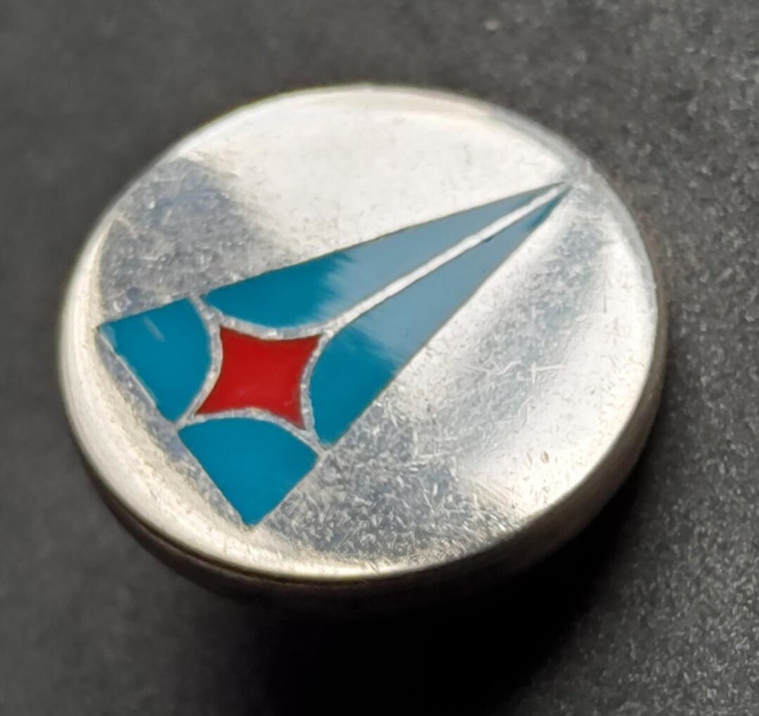 Vintage Stylish Silver and Enamel Jacket Button. - Etsy