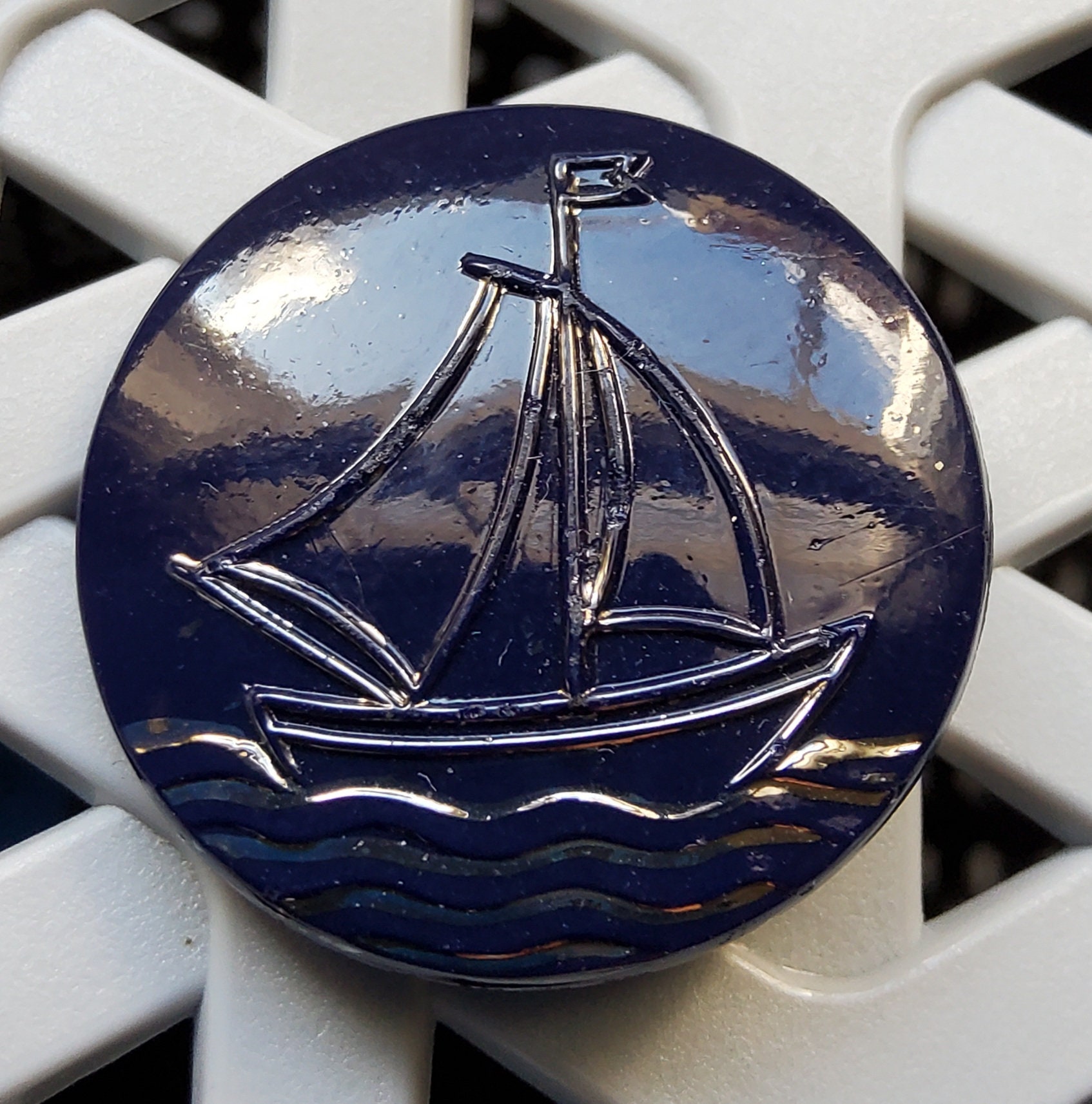 Vintage Large Art Deco Sailing Boat Button. - Etsy