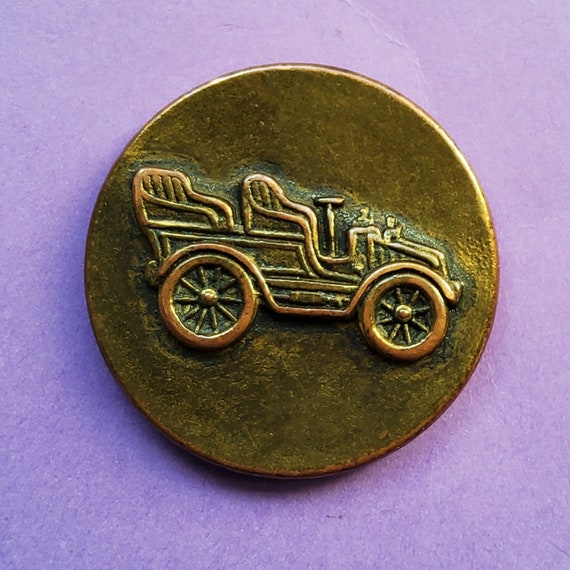 Vintage Large Button of a Vintage Automobile. | Etsy