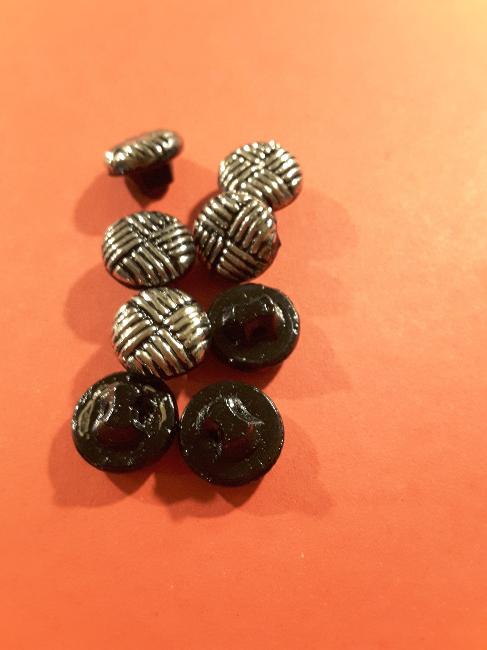 Vintage Set of Eight Small Glass Buttons. | Etsy