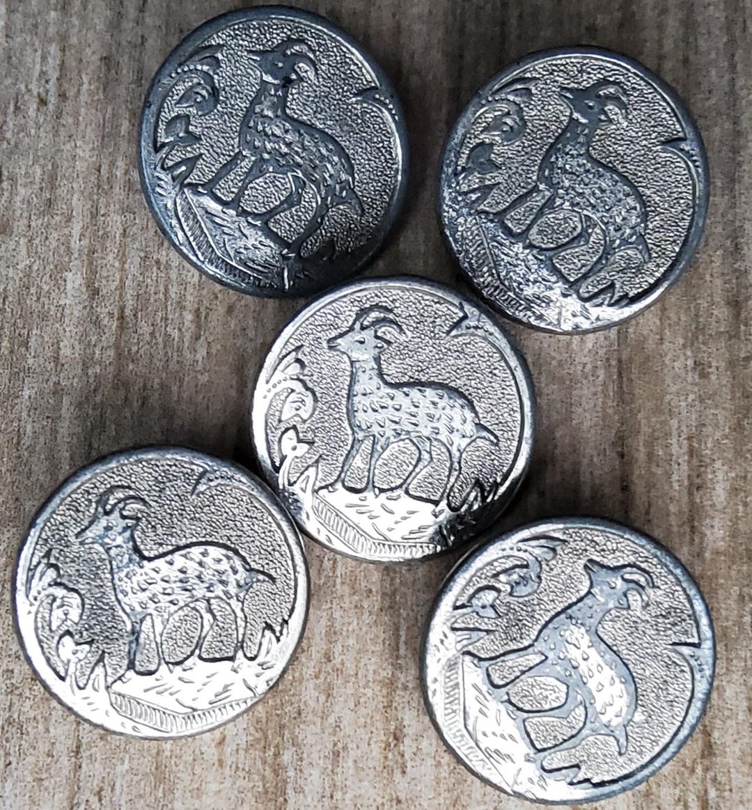 Vintage Set of Five Early 1900's Metal Goat Buttons. - Etsy
