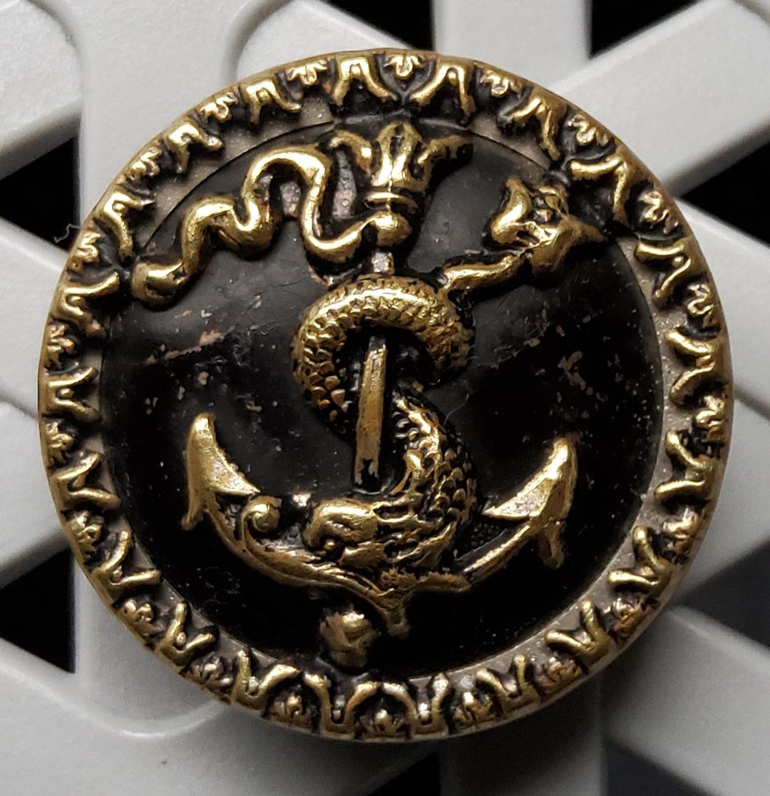 Vintage Early 1900's Brass and Steel US Navy Button. - Etsy