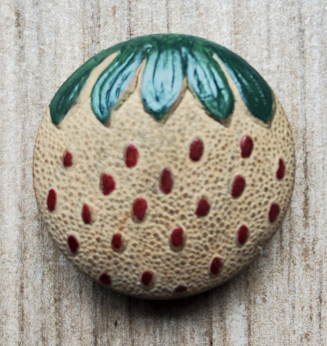 Vintage 1930's Large Hand Painted Wooden Button. - Etsy