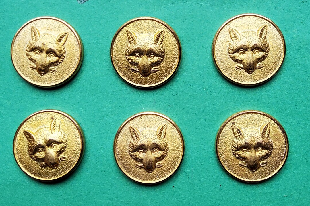 Vintage Set of Six English Brass Sporting Fox Buttons. - Etsy