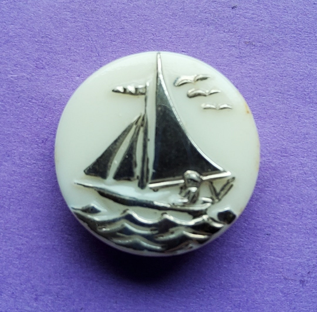 Vintage Art Deco Glass Sailing Boat Buttons. - Etsy
