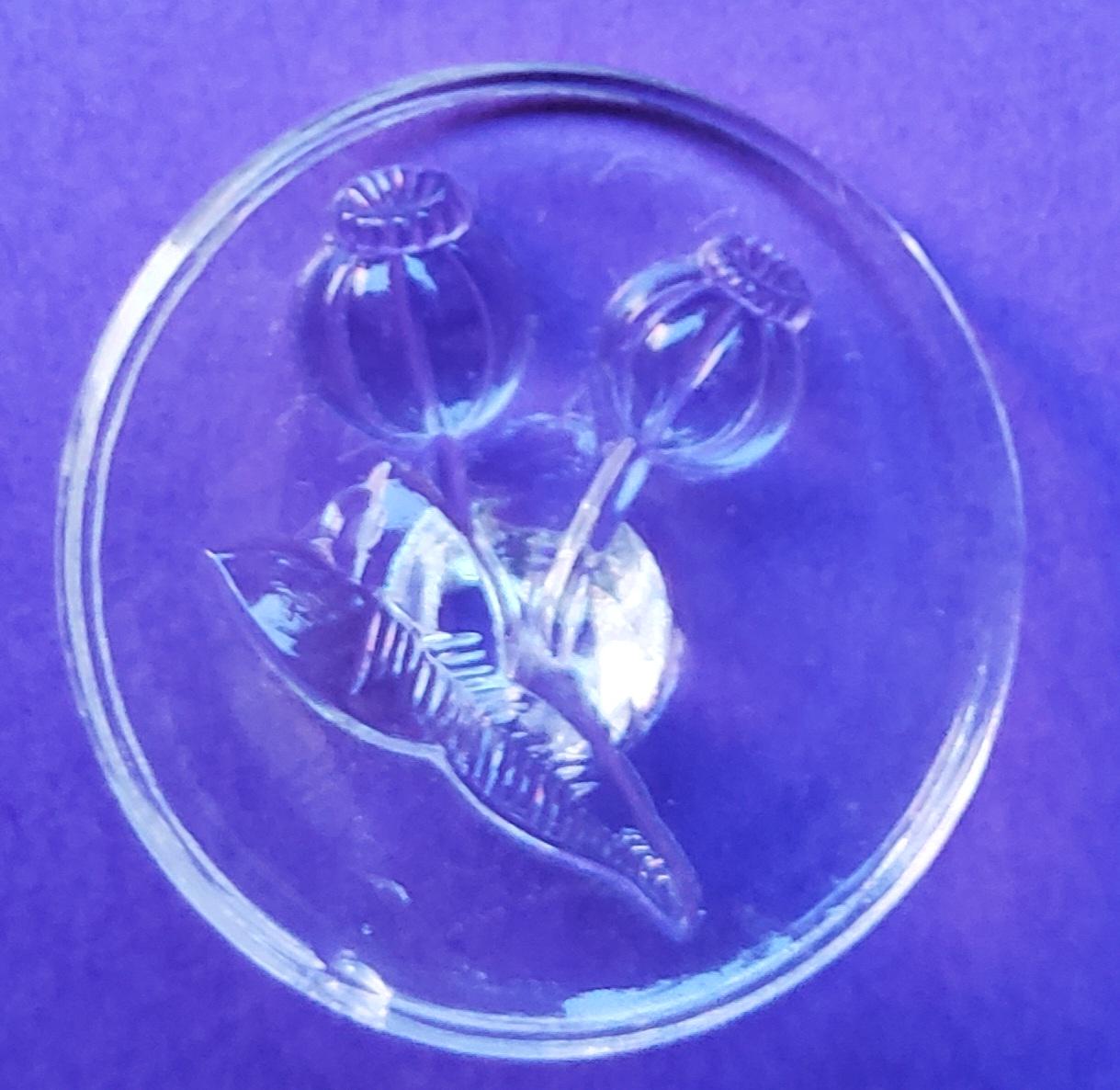 Vintage Large Clear Poppy Glass Button. - Etsy