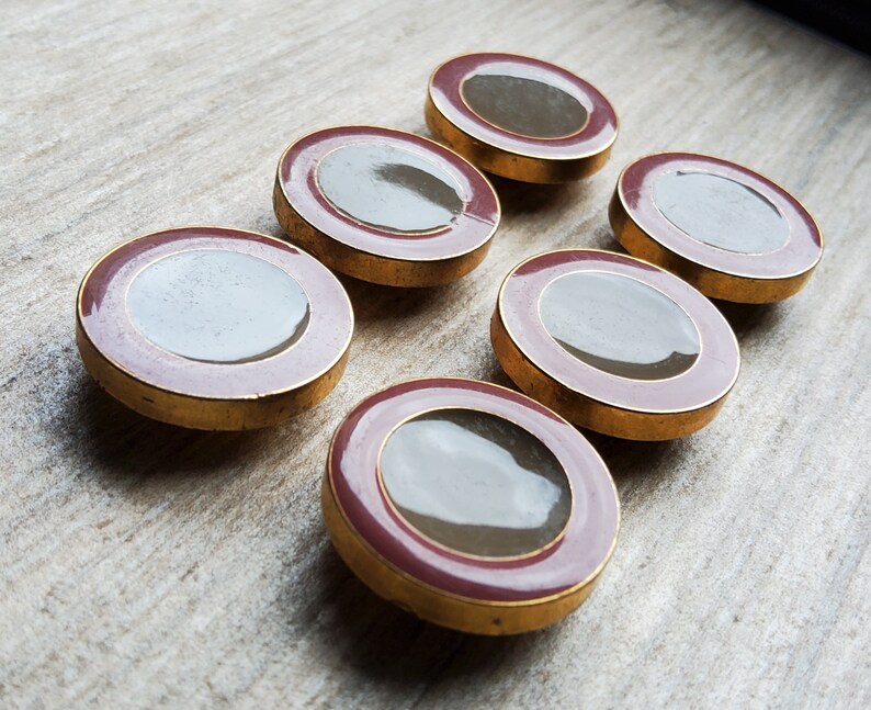 Vintage Set of Six Enamel Plastic Jacket Buttons. - Etsy