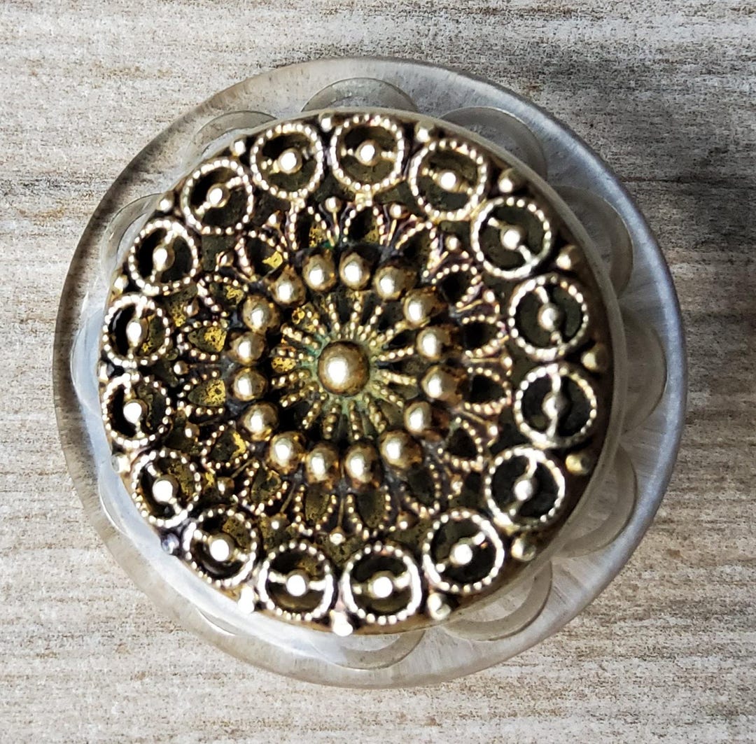 Vintage 1930's Large Lucite and Brass Button. - Etsy