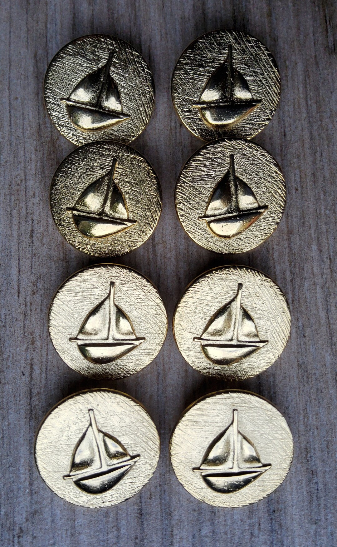 Vintabe Set of Eight Metal Sailing Boat Buttons. - Etsy