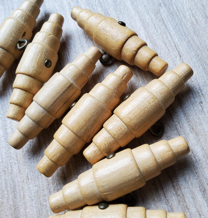 Vintage Set of Eight 1930's Wooden Toogle Coat Buttons. - Etsy