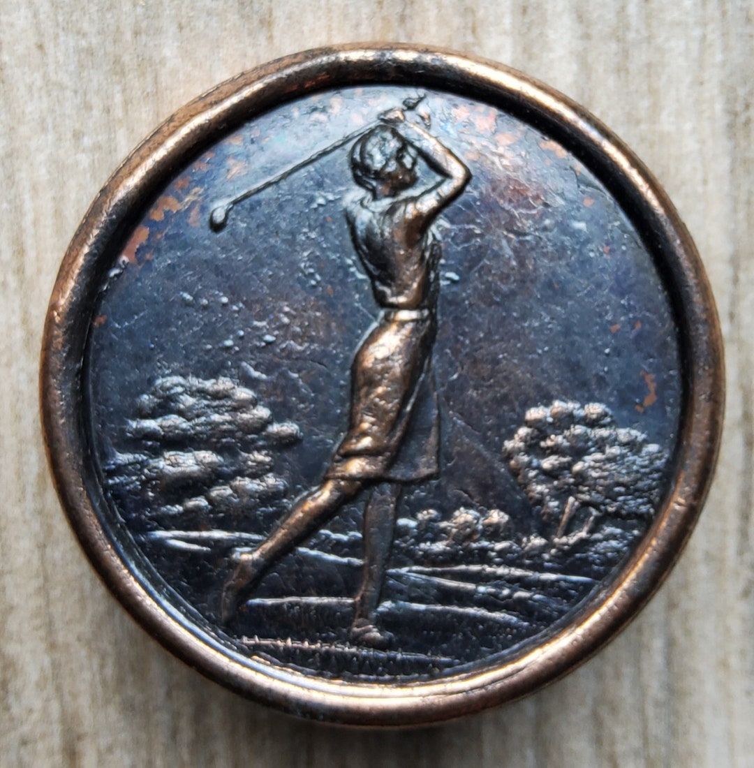 Vintage 1930's Large Cast Metal Golfing Button. - Etsy