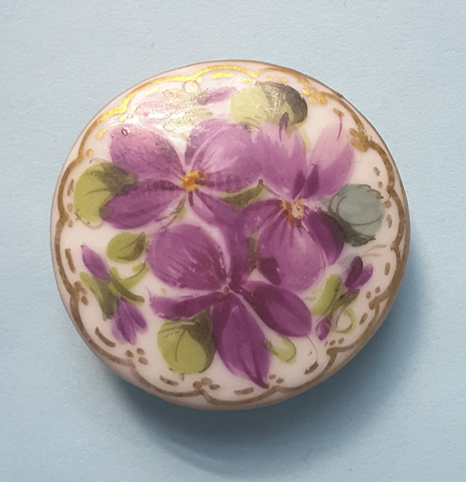 Vintage Large 19th Century Hand Painted Porcelain Button. - Etsy