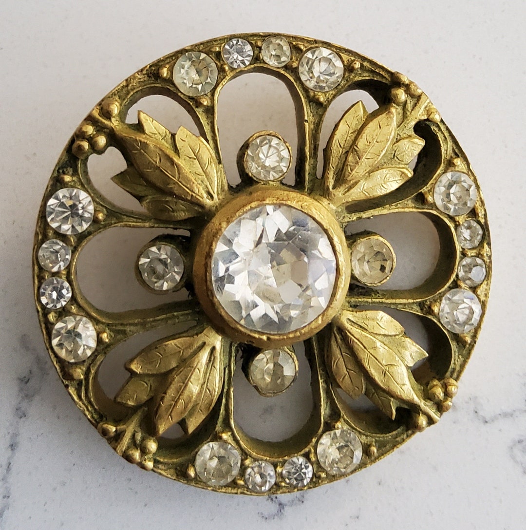 Vintage Early 1900's Large Heavy Glass Paste Button. - Etsy