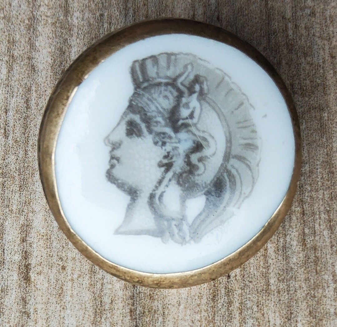 Vintage 1800's Polychrome Ceramic Button. - Etsy