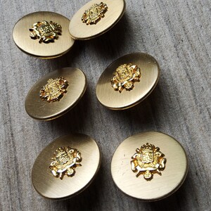 Vintage Set of Six Brass Metal Blazer Jacket Buttons. - Etsy
