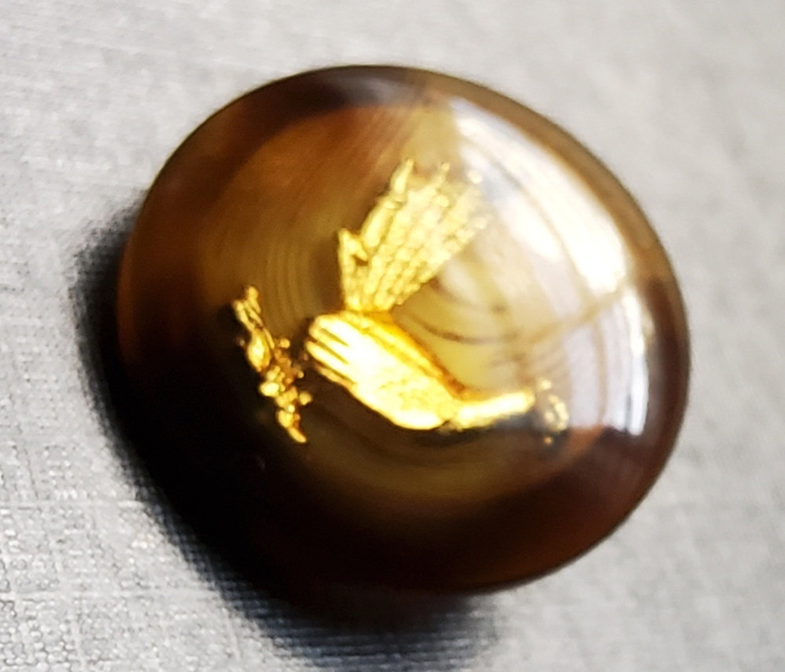Vintage 1950's Small Faux Horn Button With Inset Gold Pheasant. . - Etsy UK