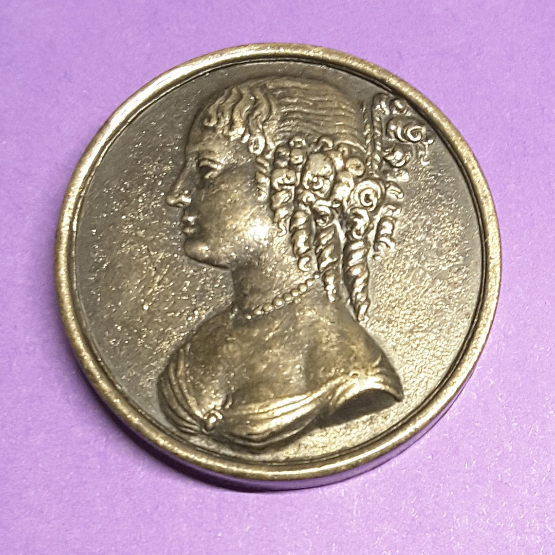 Vintage Large English Cast Metal Button. - Etsy