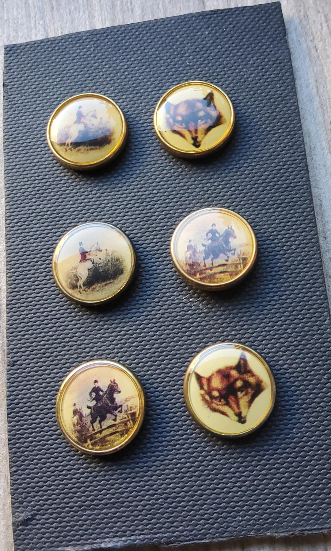 Vintage Set of Six Hunting Themed Waistcoat Buttons. - Etsy