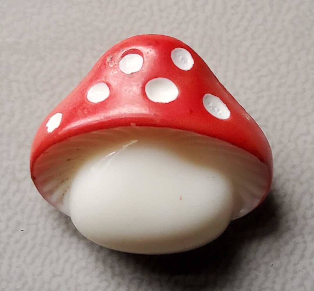 Vintage 1930's Hand Painted Glass Toadstool Button. - Etsy Australia