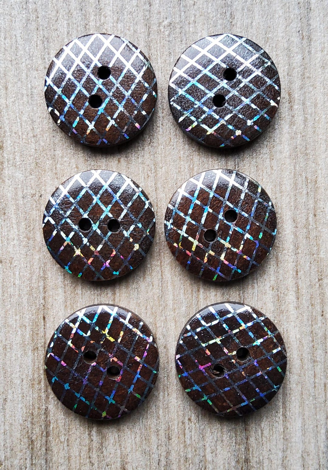 Vintage Set of Six Wooden Lattice Design Buttons. - Etsy