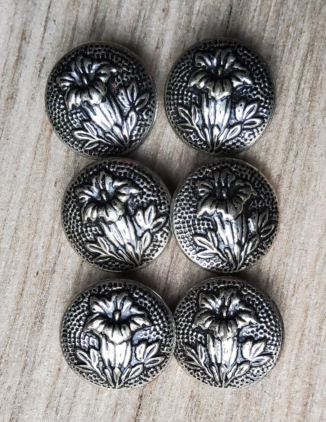 Vintage Set of Six German Gesch Flower Buttons. - Etsy
