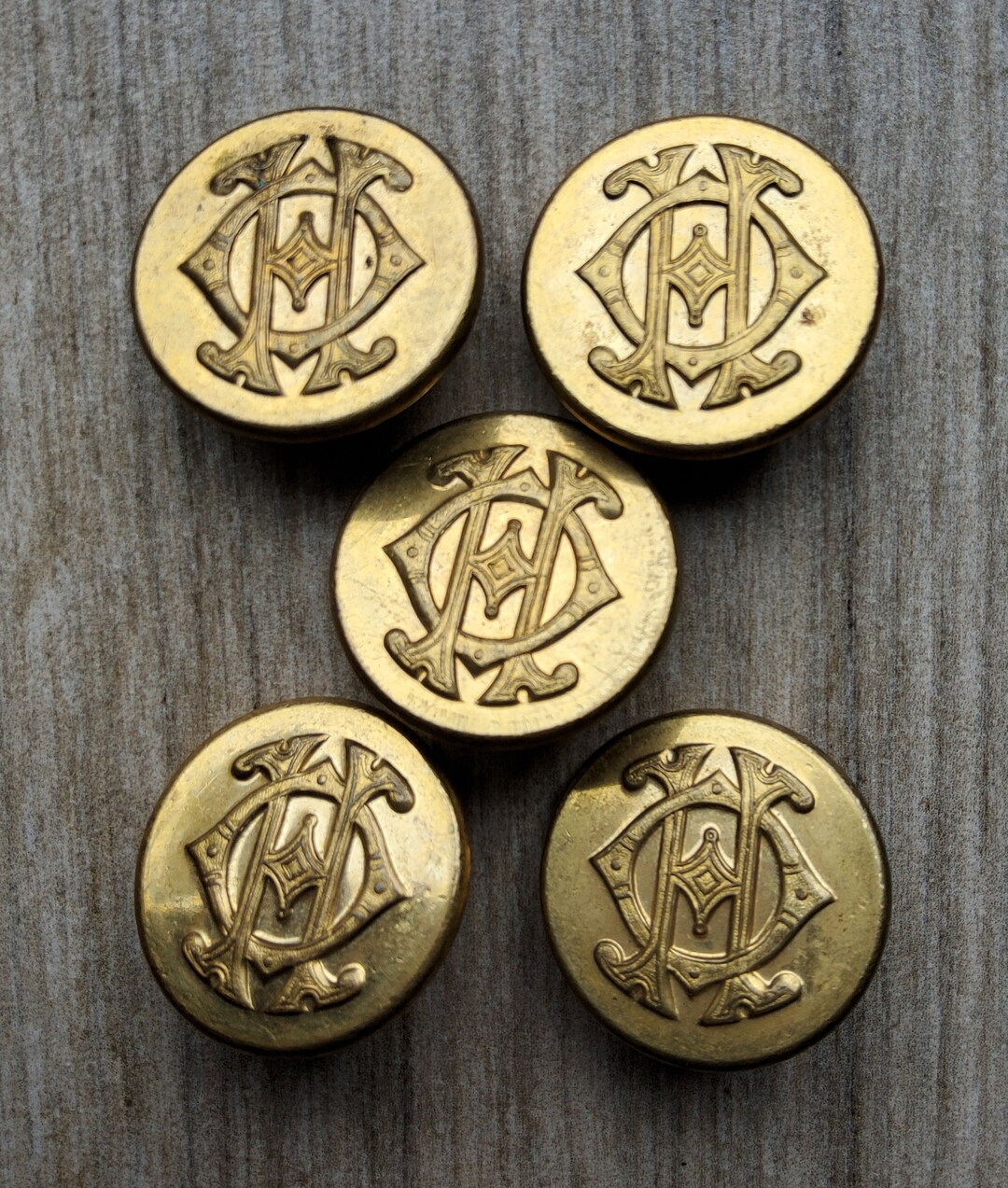 Vintage Set of Five Large Uniform/hunt Buttons. - Etsy