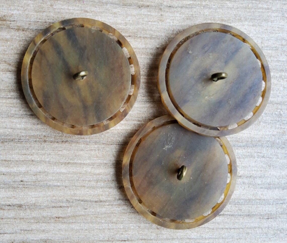 Vintage Trio Large 1930's Early Plastic Coat Buttons. - Etsy