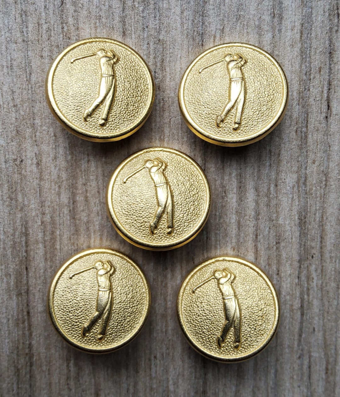 Vintage Set of Five Large Brass Golf Buttons.. - Etsy