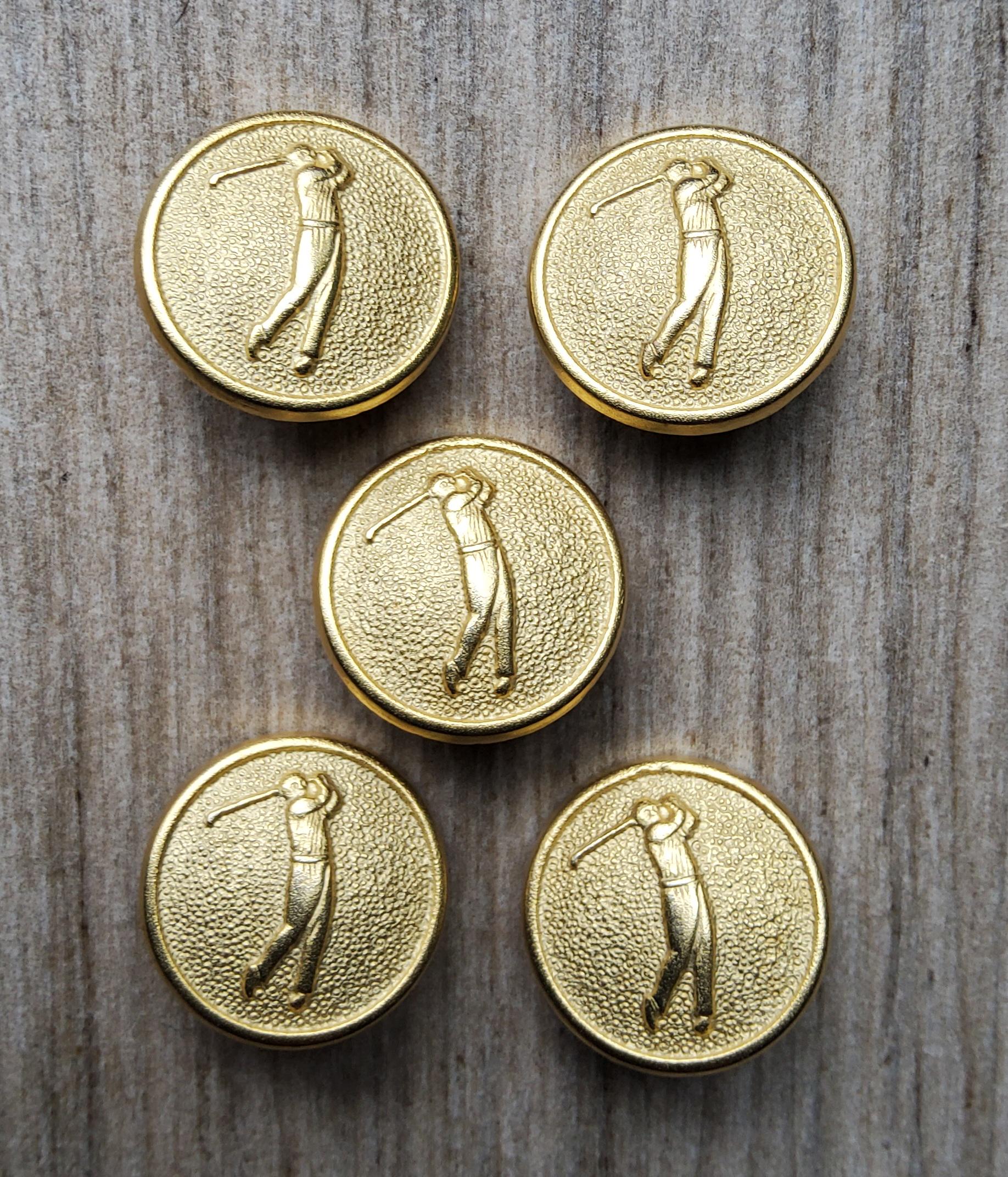 Vintage Set of Five Large Brass Golf Buttons.. - Etsy